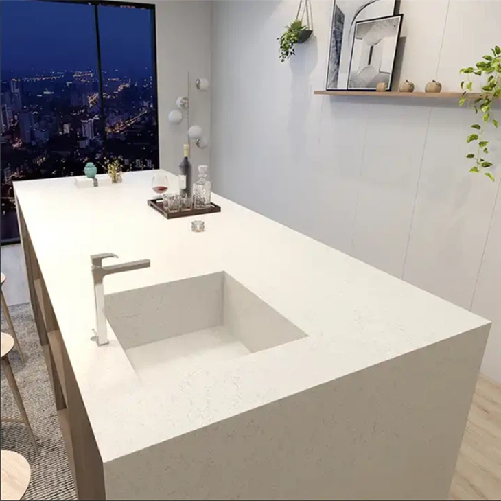 China Sparkling White Quartz Kitchen Countertops Manufacturers ...